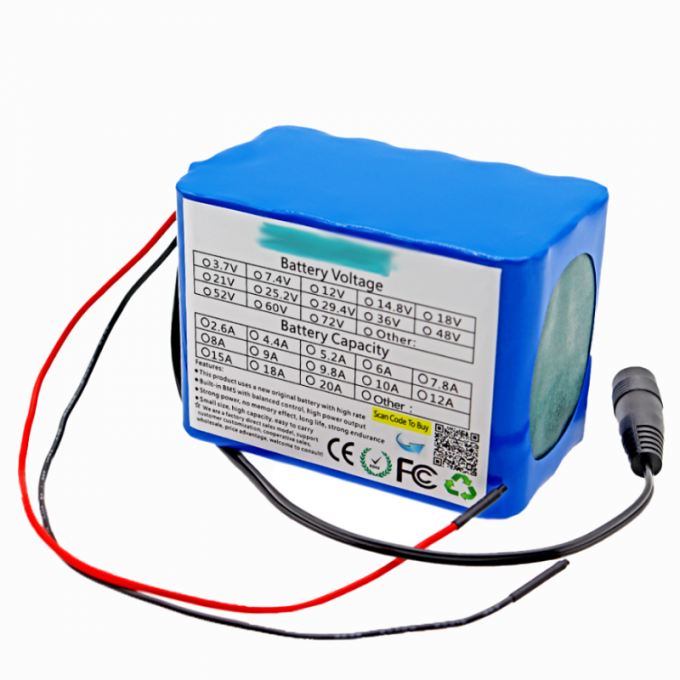 12V 10Ah 18650 Li Lon Battery Pack With PCB Circuit Protection Board Wire